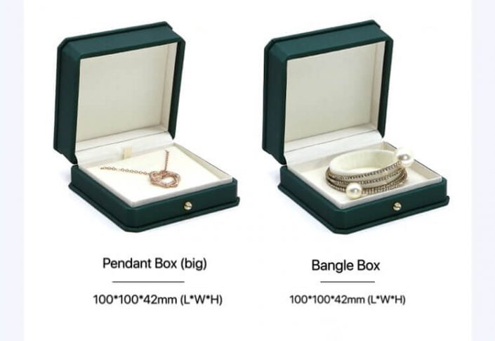 Best Style Dark Green Faux Leather Jewelry Boxes - Custom Packaging ...