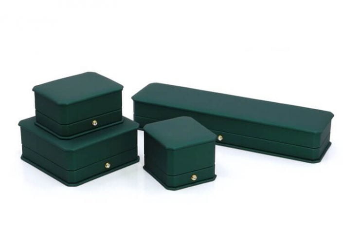 Best Style Dark Green Faux Leather Jewelry Boxes - Custom Packaging ...