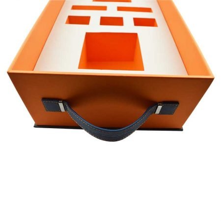 Large Rigid Leather Packaging Boxes with Handle - Custom Packaging ...
