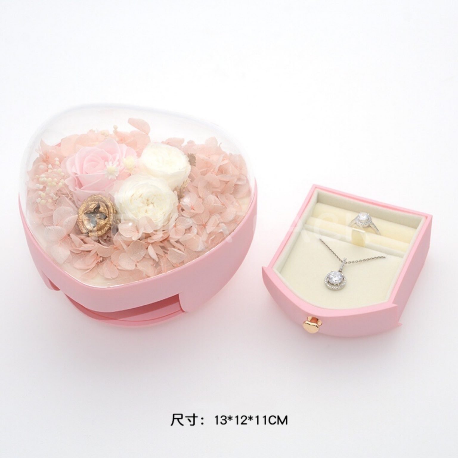 Heart Shape Preserved Flower Jewelry Ring Boxes - Custom Packaging ...