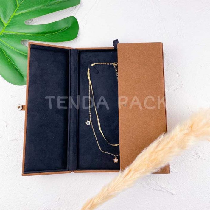 Microfiber Necklace Jewelry Box With Double Door Closure - Custom ...