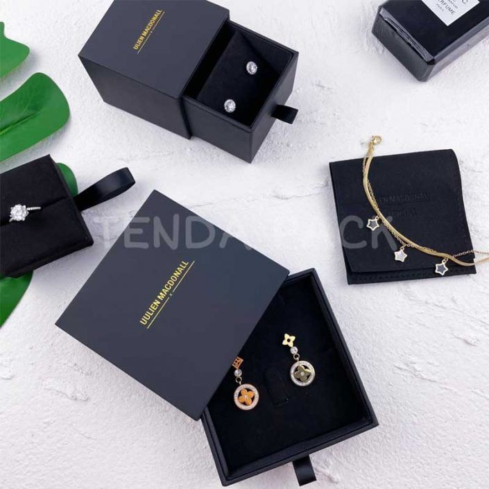 Classic Black Jewelry Box Drawer Gift Box - Custom Packaging | Boxes ...