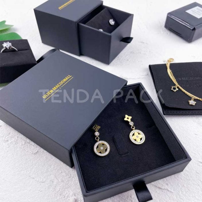 Classic Black Jewelry Box Drawer Gift Box - Custom Packaging | Boxes ...