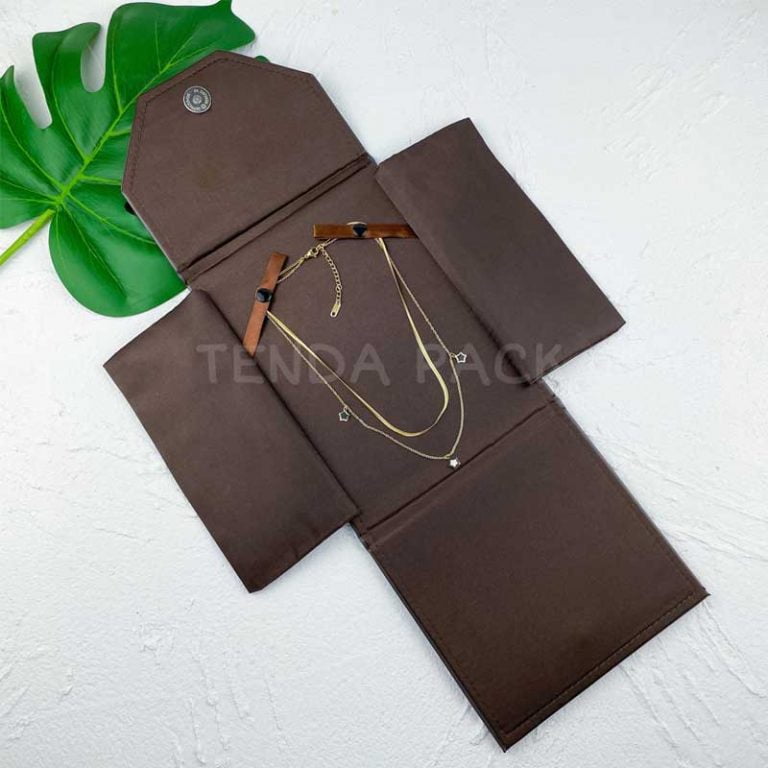 Pu Leather Pearl Folder Necklace Pouch Display Folder - Custom ...