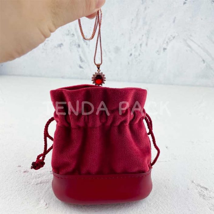 Festive Wedding Drawstring Jewelry Velvet Pouch - Custom Packaging ...