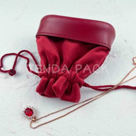 Festive Wedding Drawstring Jewelry Velvet Pouch - Custom Packaging ...