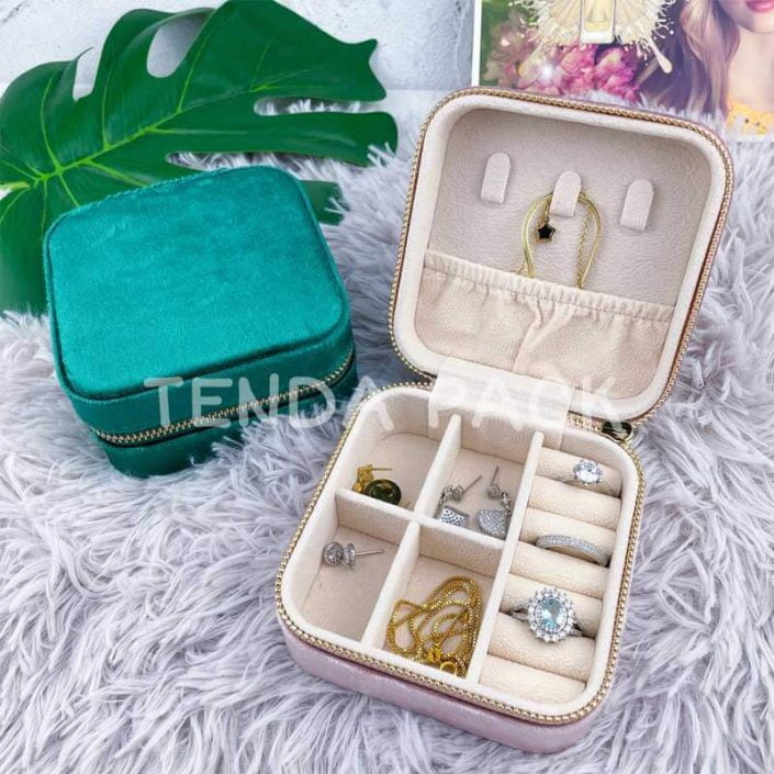 Plush Velvet Travel Jewelry Organizer Box Jewelry Case - Custom ...