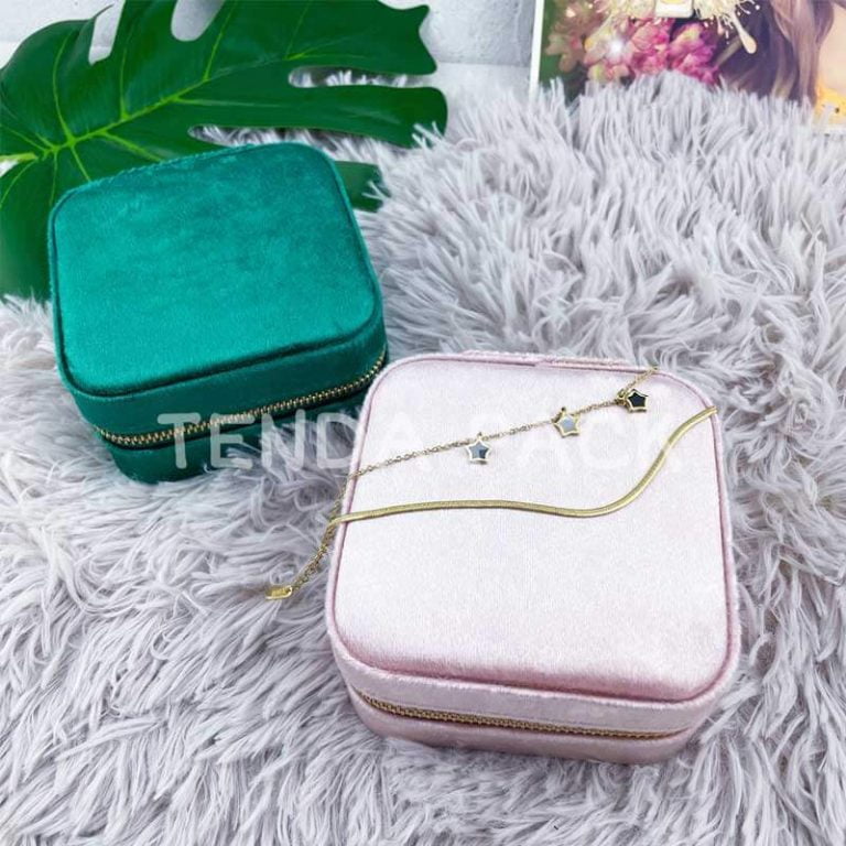 Plush Velvet Travel Jewelry Organizer Box Jewelry Case - Custom ...